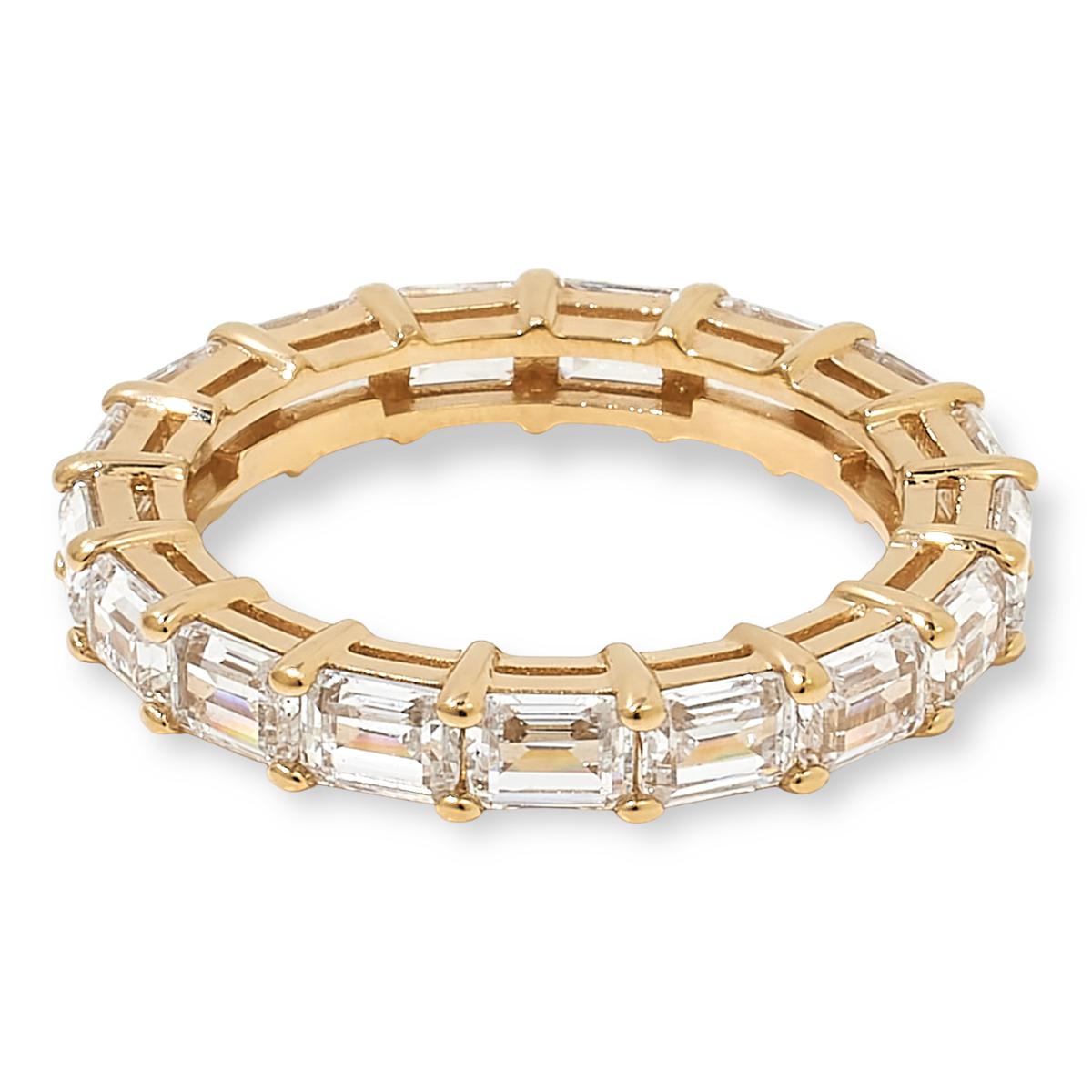 "As Is" Radiance by Absolute™ Sim. Diamond Emerald Cut Infinity Ring | HSN