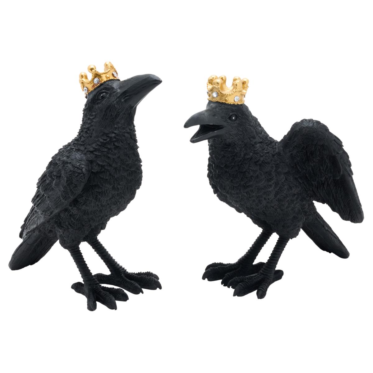 august & leo Set of 2 Jeweled Raven Statues | HSN