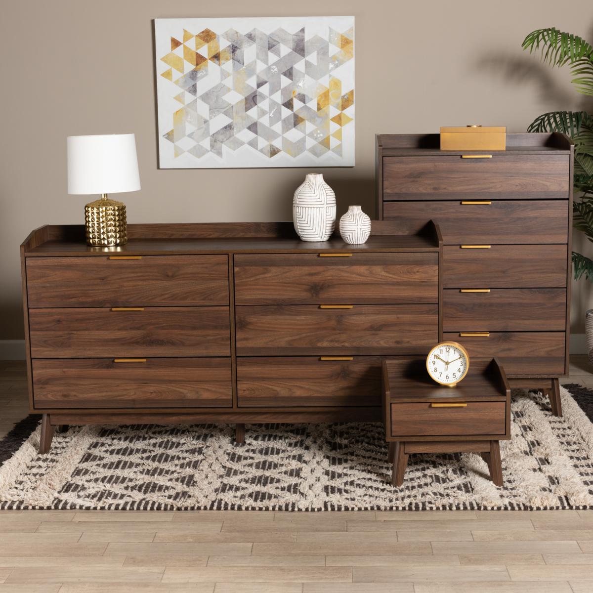 Baxton Studio Lena Mid Century Finished Wood 3 Piece Storage Set
