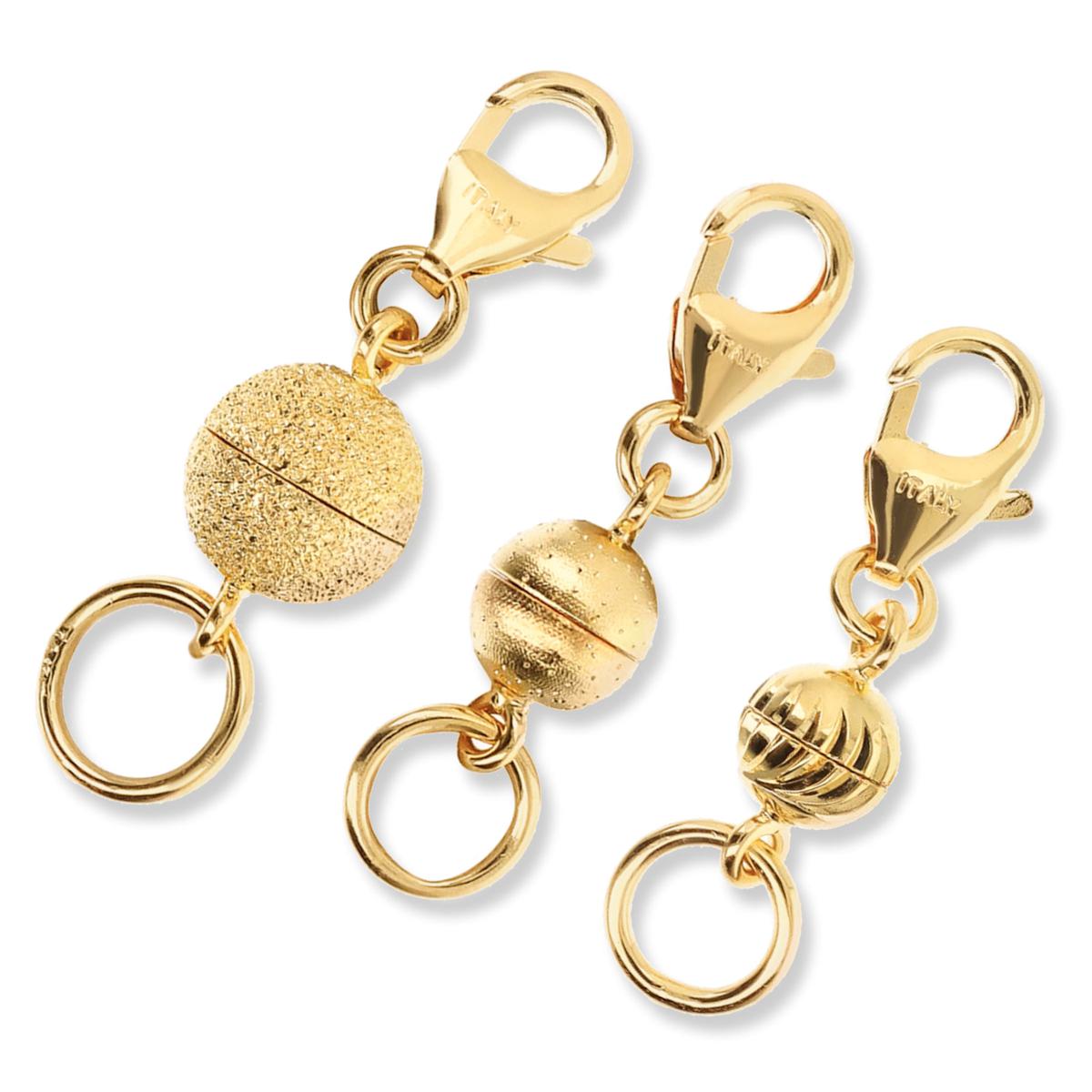 Bellezza Bronze 3-pack Textured Magnetic Clasp Set with Lobster Claws ...