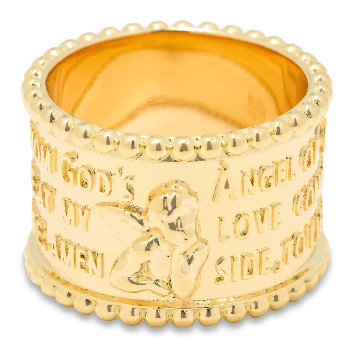 Bellezza Bronze Angel of God Prayer Wide Band Ring | HSN