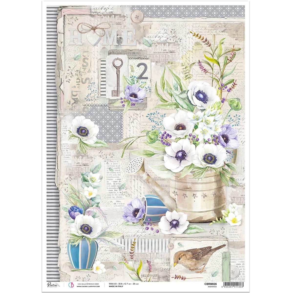 Ciao Bella Rice Paper A3 Anemones - 3 Sheets - 20737880 | HSN