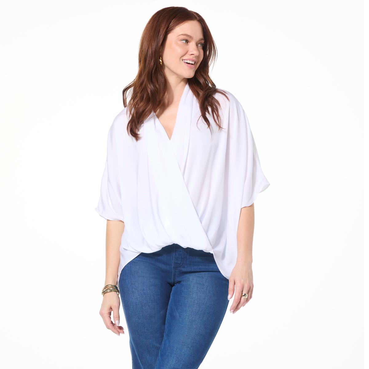 Colleen Lopez Crossover Dolman Sleeve Top | HSN