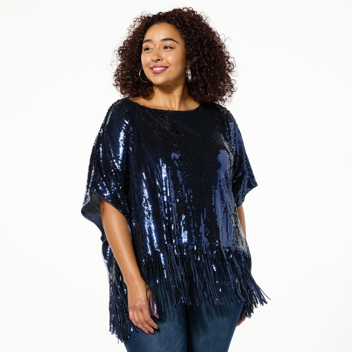 Colleen Lopez Sequined Top with Fringe | HSN