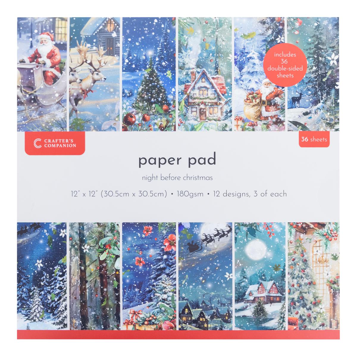 Crafter's Companion Night Before Christmas 12" x 12" Paper - 36 Sheets ...