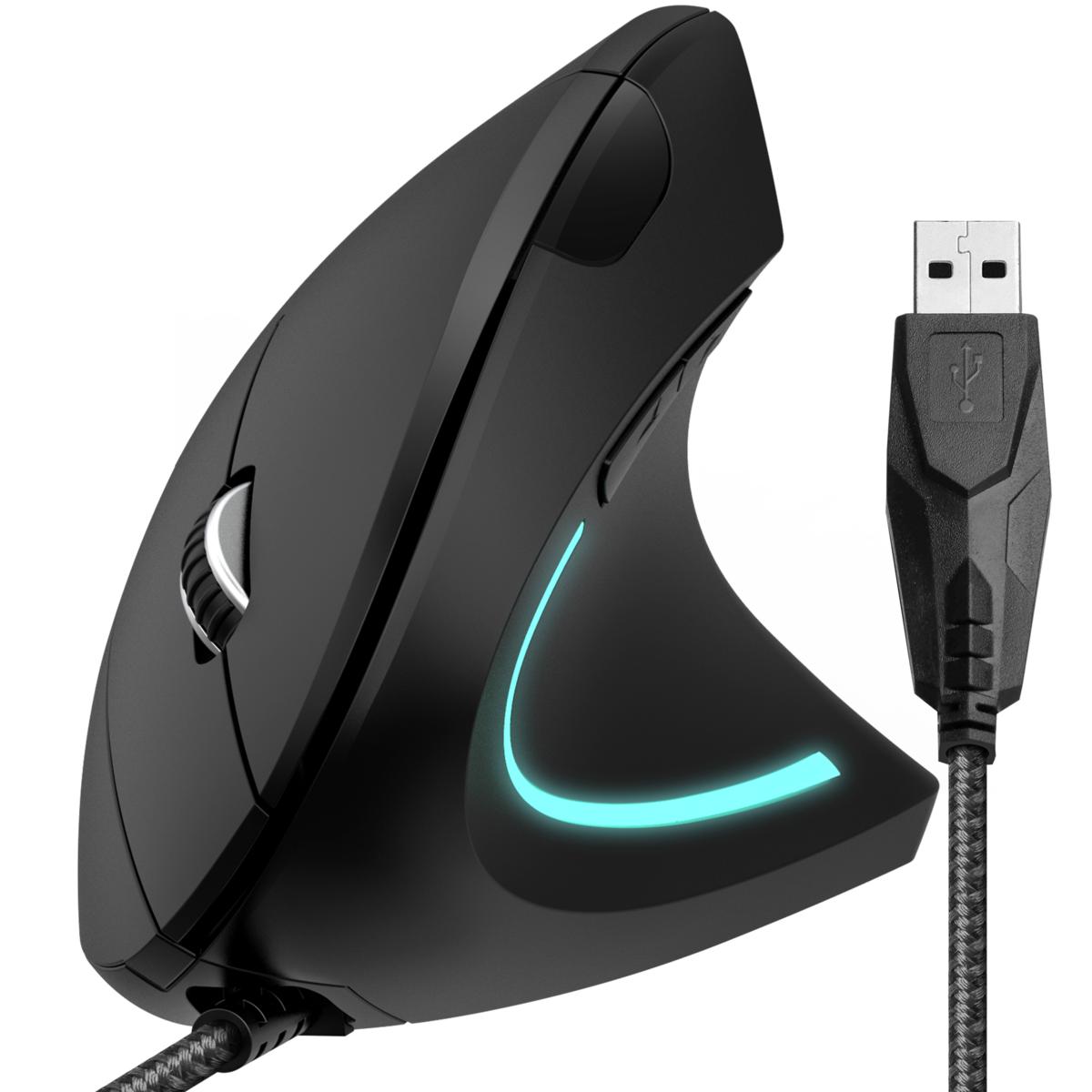 Delton S12 Ergonomic Vertical USB Wired Computer Mouse | HSN