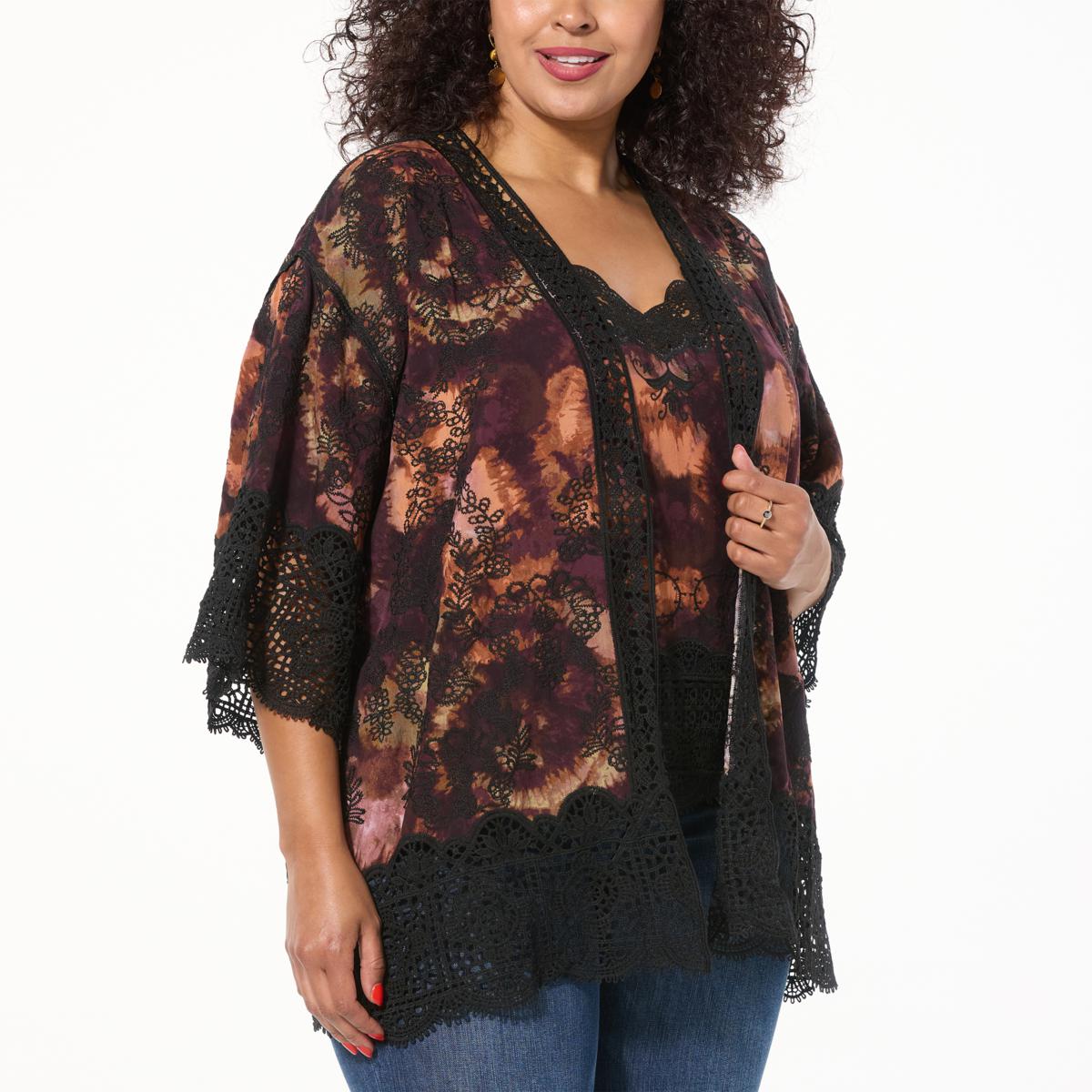 Democracy Embroidered Crochet-Trim Topper - 22447757 | HSN