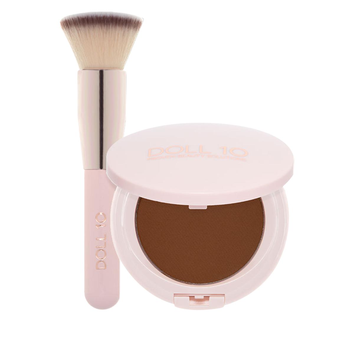 Doll 10 TCE Super Coverage Serum Powder Foundation with Brush ...