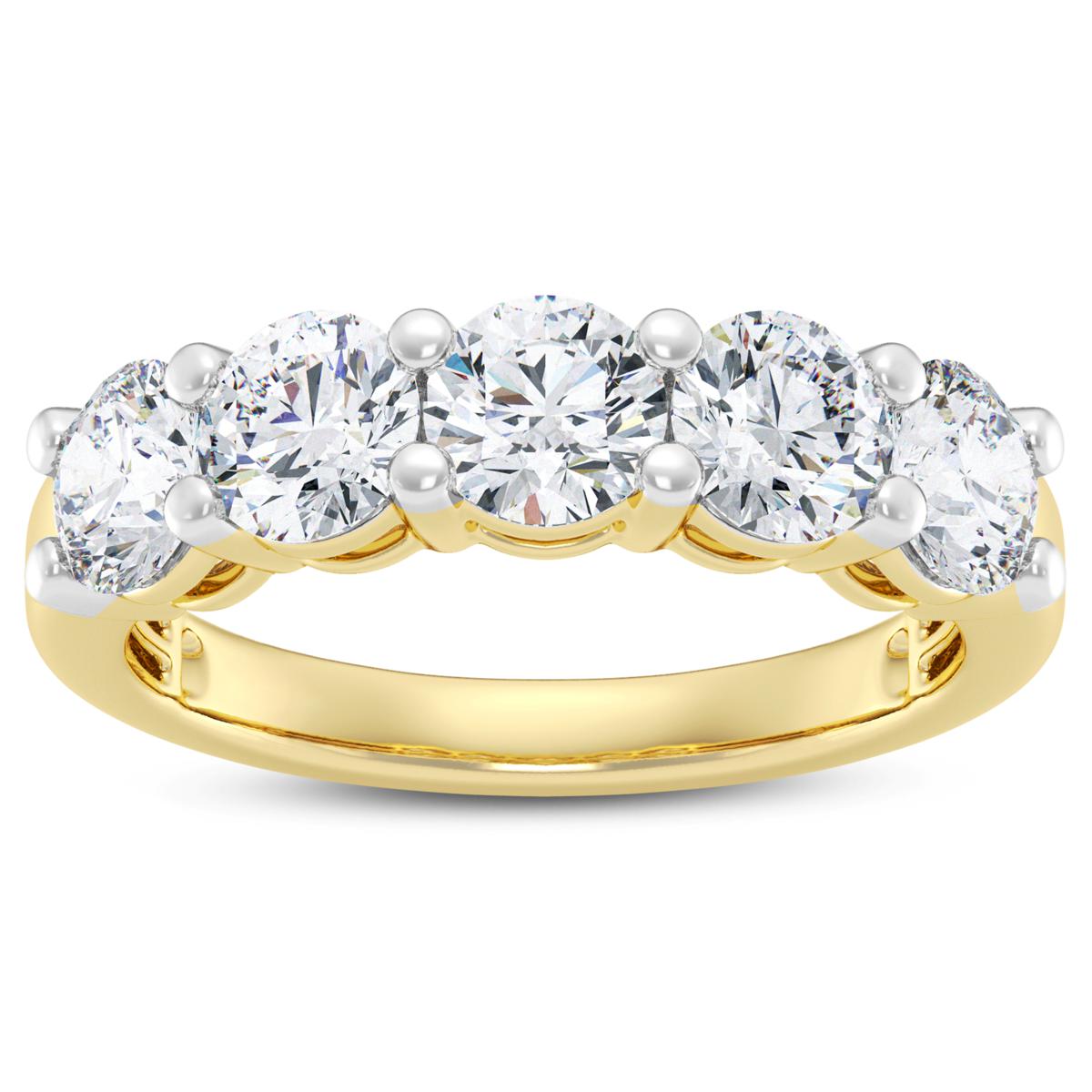 Éthique 2ctw Lab Grown Diamond 14k Gold Round Five Stone Ring