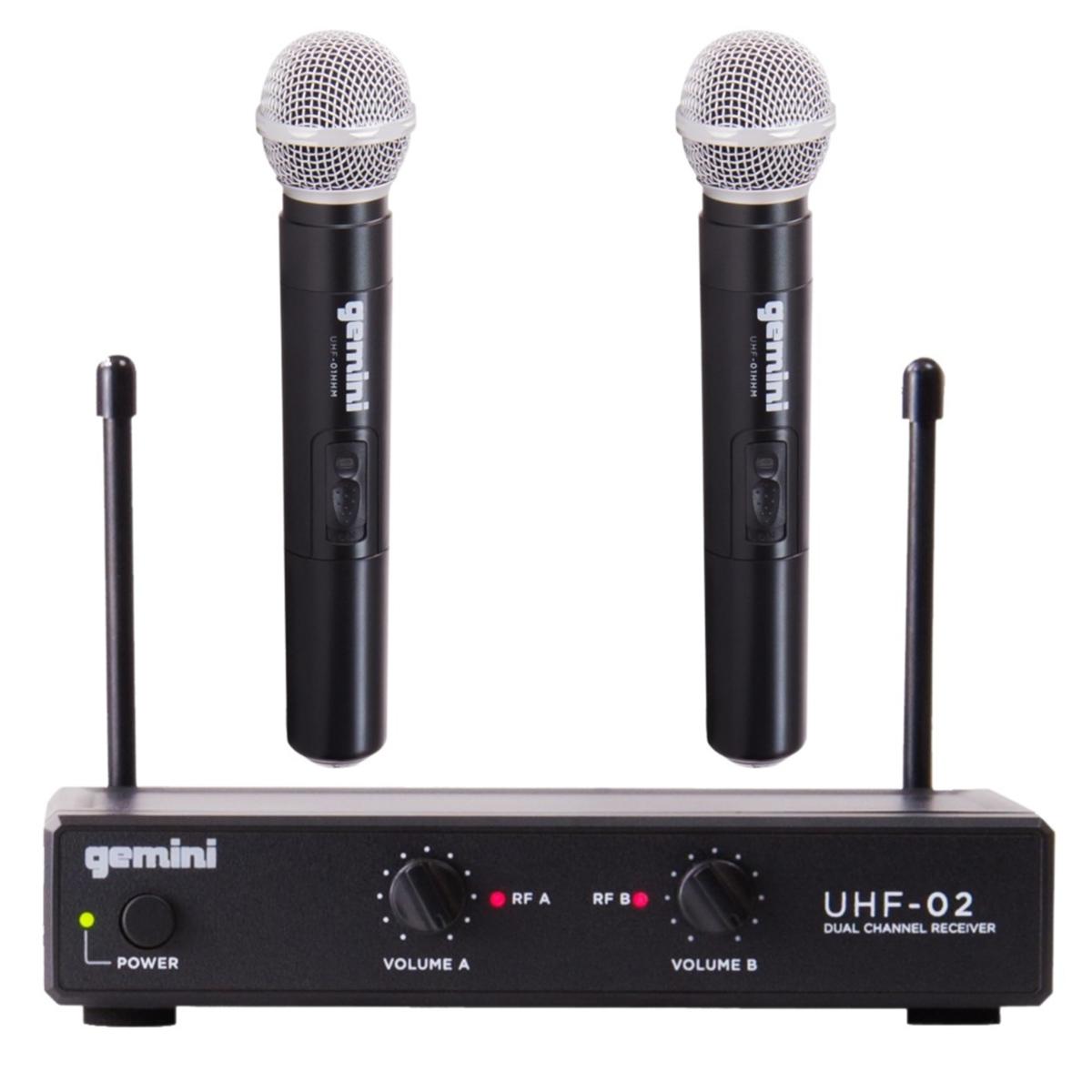 Gemini UHF-02M Dual Handheld Wireless Microphone System | HSN