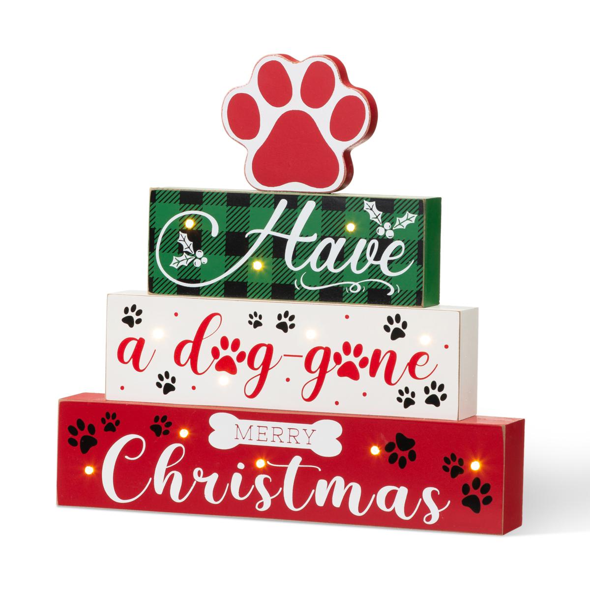 Glitzhome 12in. H Lighted Wooden Pet Block Word Sign - 22187775 | HSN