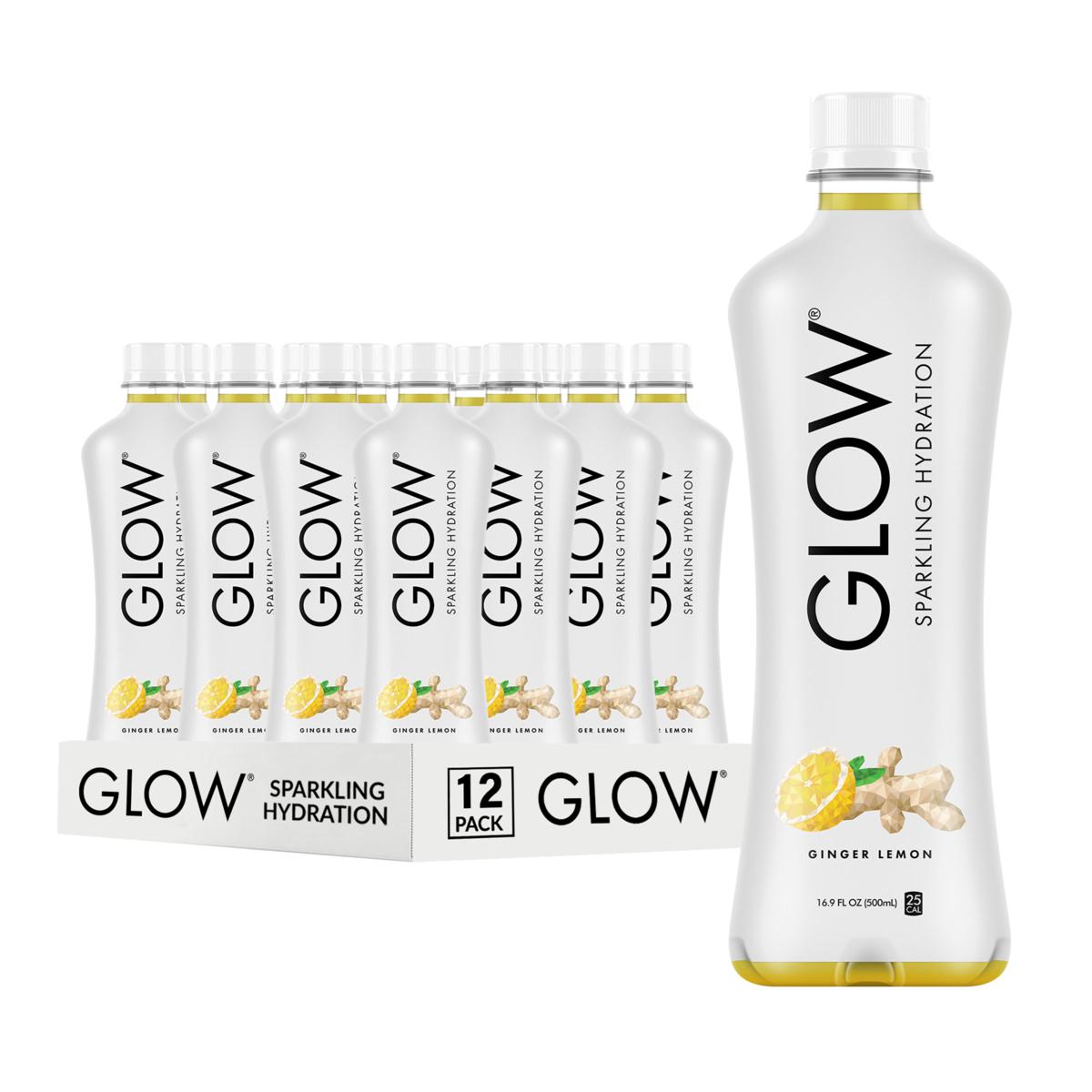 GLOW Beverages 12-pack Ginger Lemon Sparkling Flavored Water | HSN