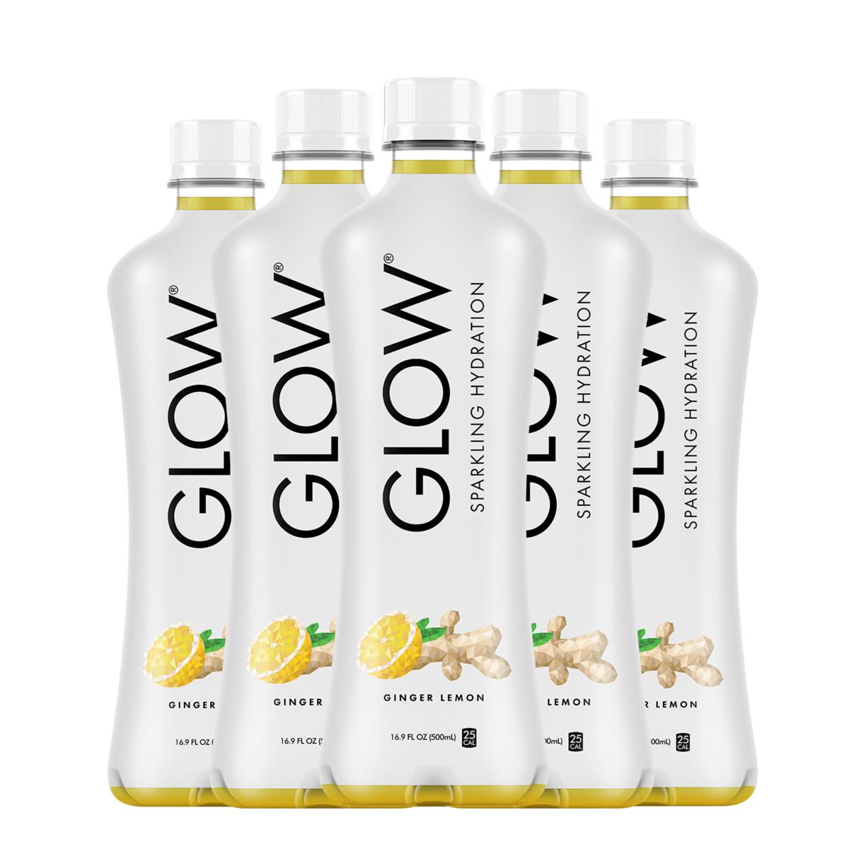 GLOW Beverages 6-pack Ginger Lemon Sparkling Flavored Water | HSN