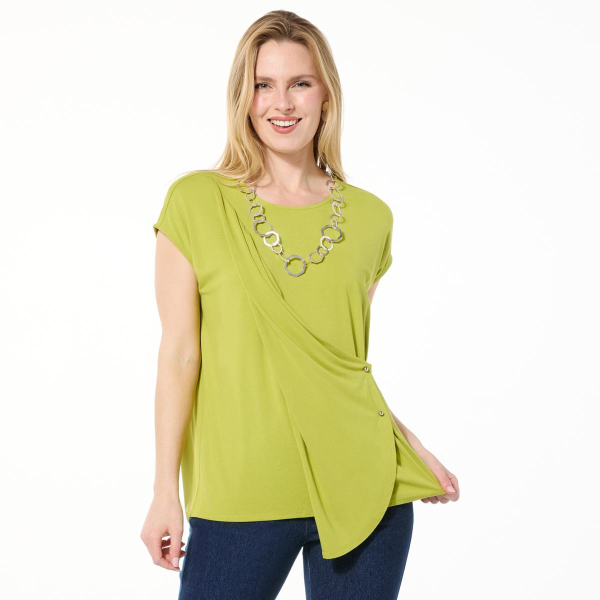 GREY by Jhoan Sebastian Grey Drape-Front Tee - 23446293 | HSN