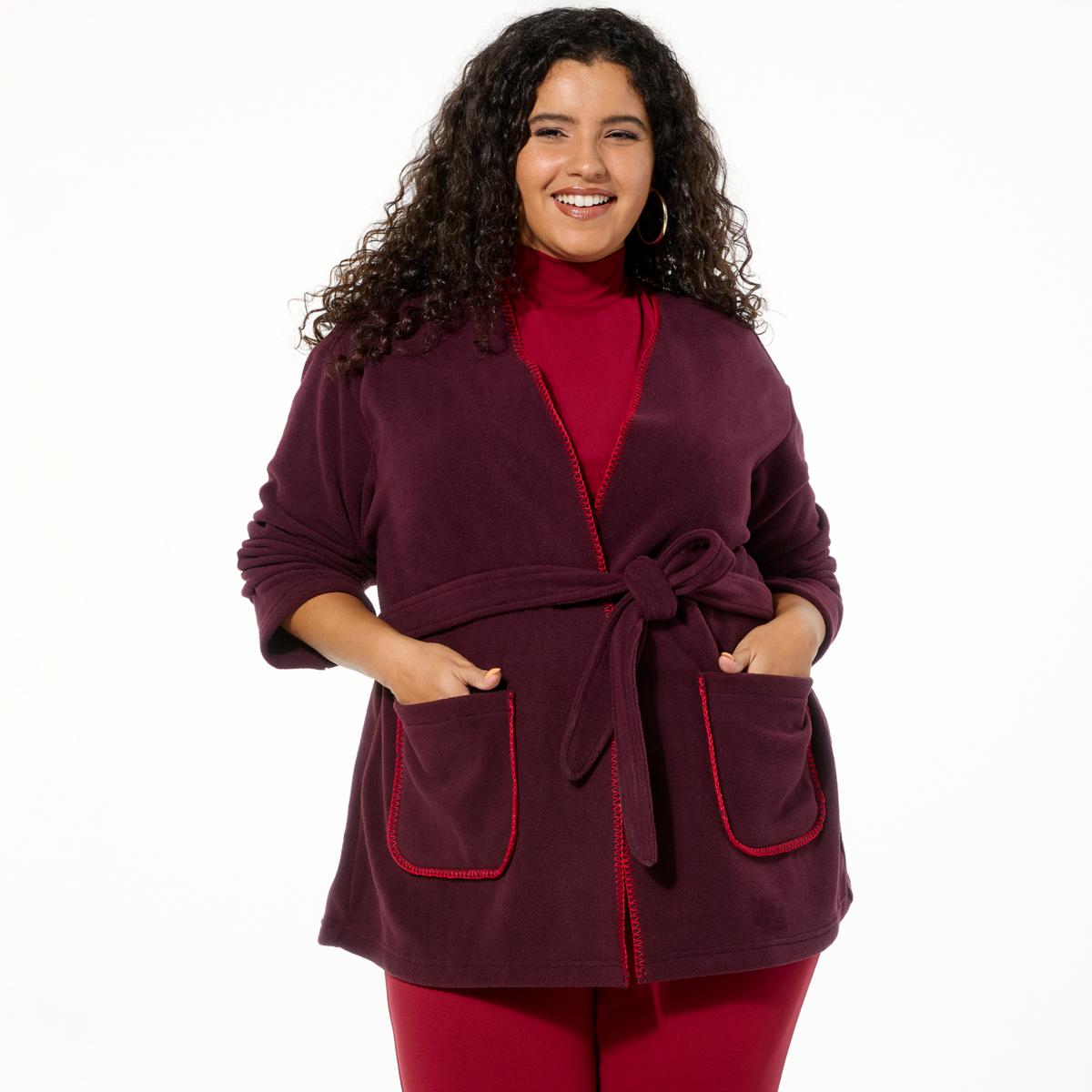 IMAN Global Chic Belted Fleece Jacket | HSN