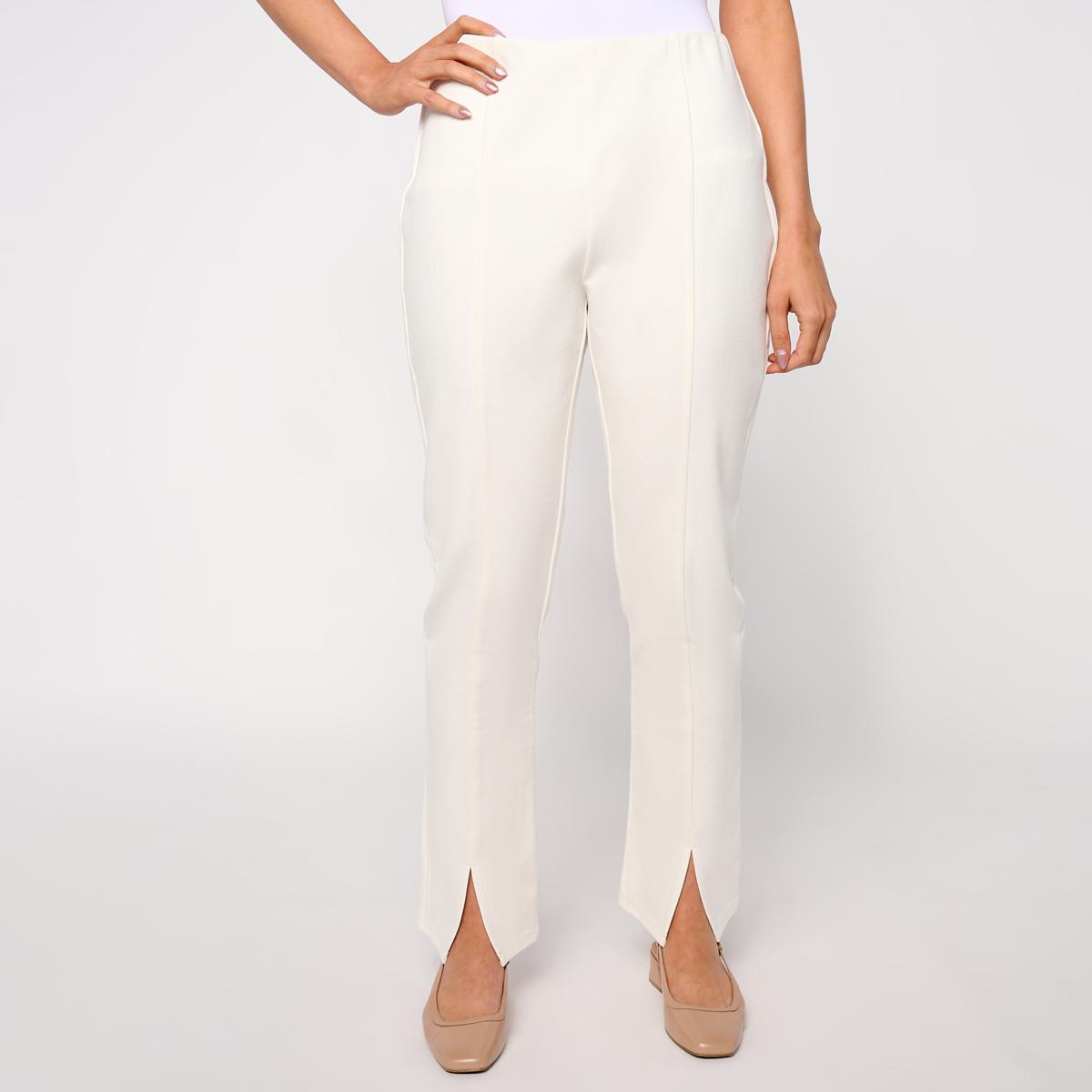 Jaclyn Smith Seamed Ankle Pant with Front Slit - 23553540 | HSN