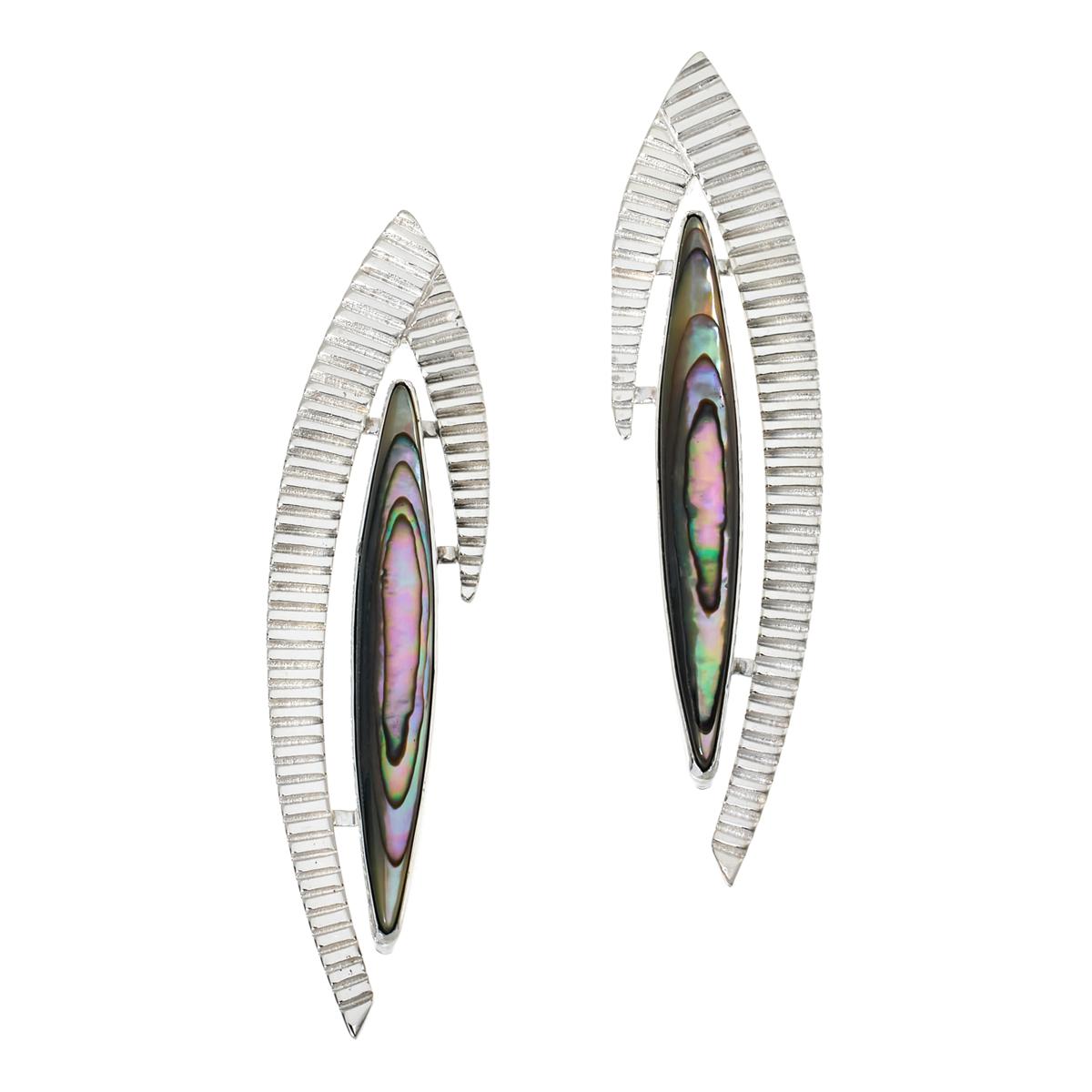 Jay King Gallery Collection Sterling Silver Abalone Shell Earrings ...