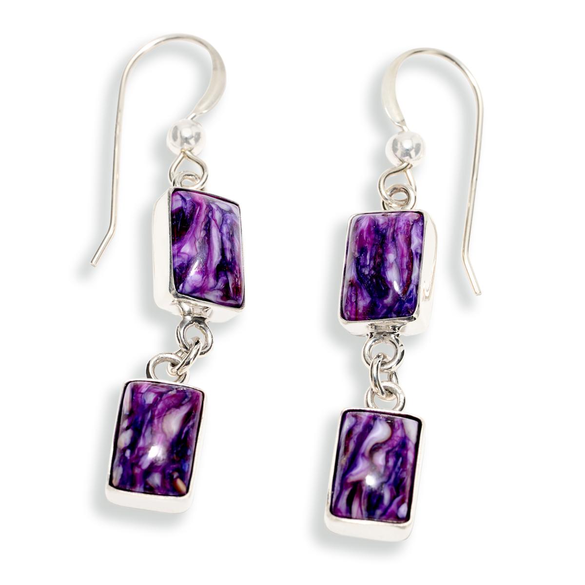 Jay King Purple Spiny Oyster Shell Rectangular Drop Earrings | HSN