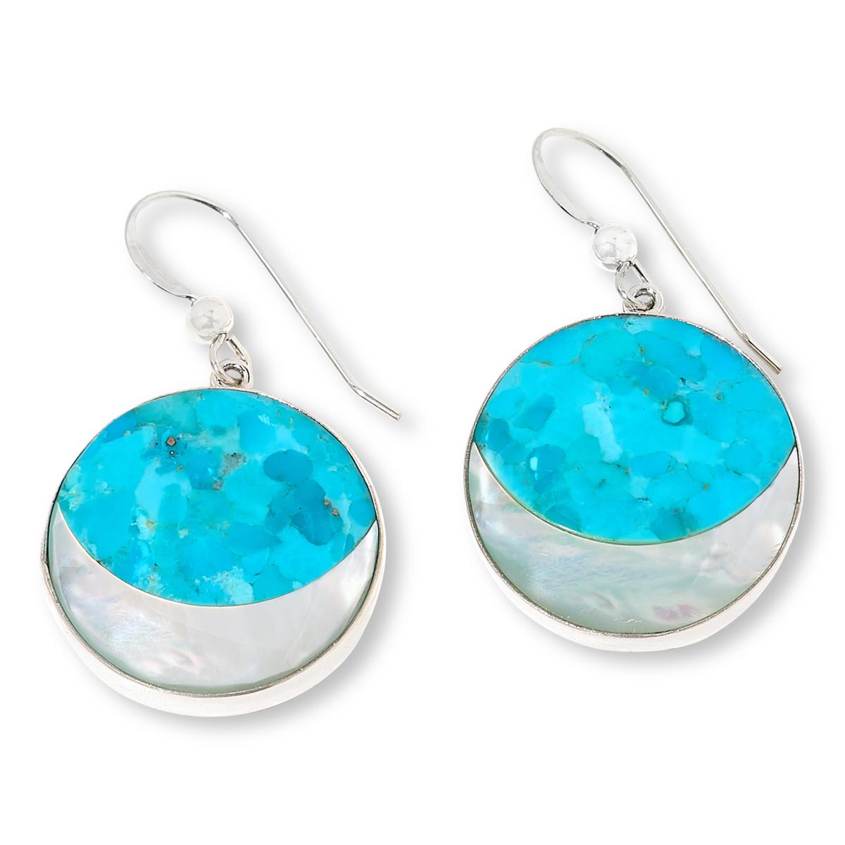 Jay King Royal Blue Turquoise & Mother-of-Pearl Disc Drop Earrings | HSN