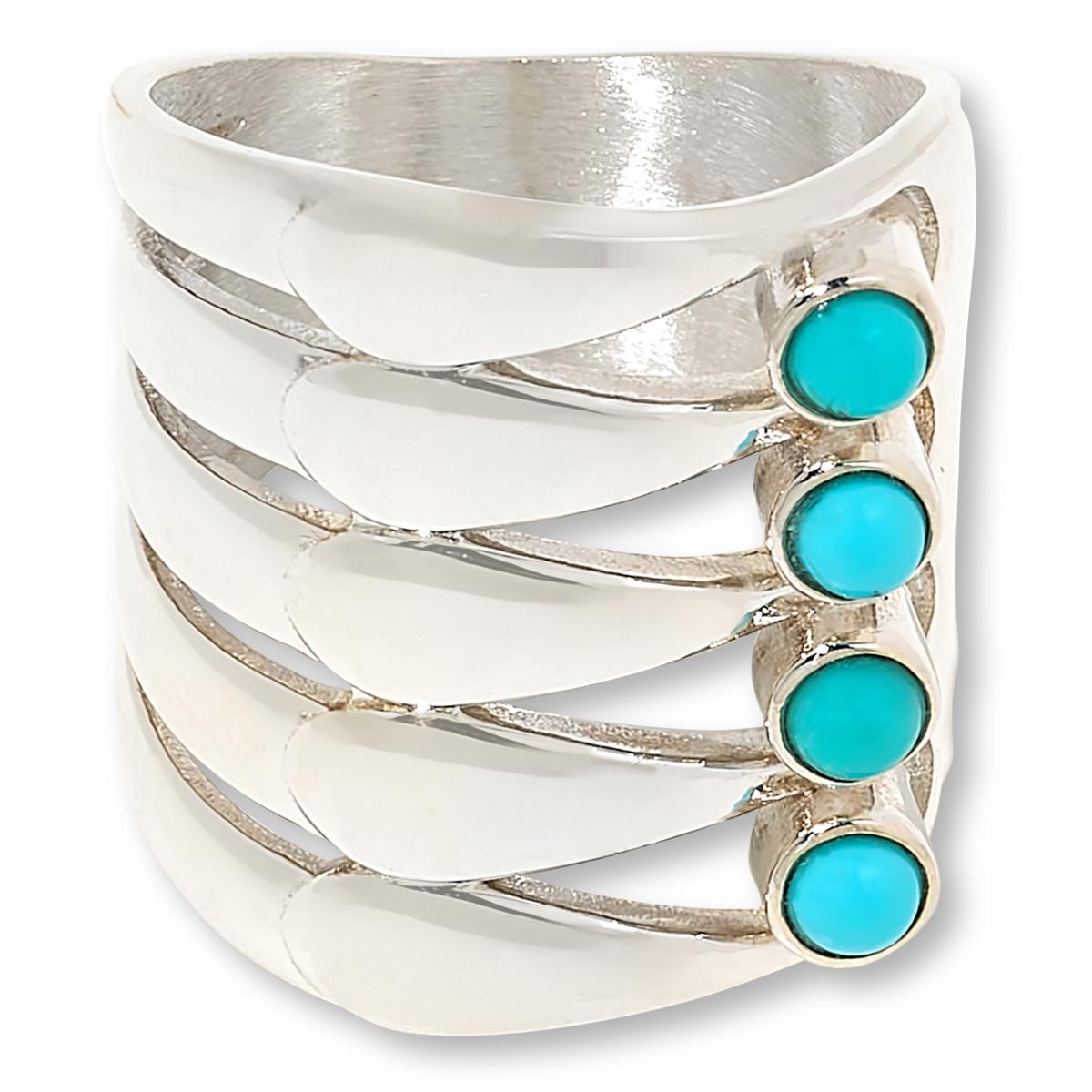 Jay King Sterling Silver Campitos Turquoise Wide Band Ring | HSN