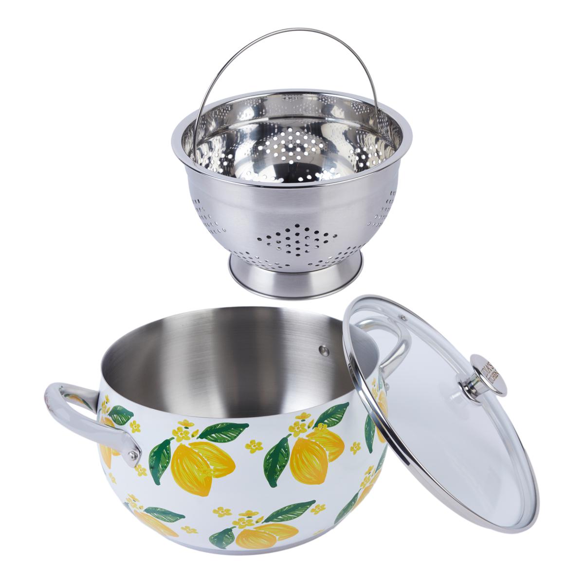 Lidia Bastianich 6.8-Quart Stainless Stockpot with Colander Insert ...