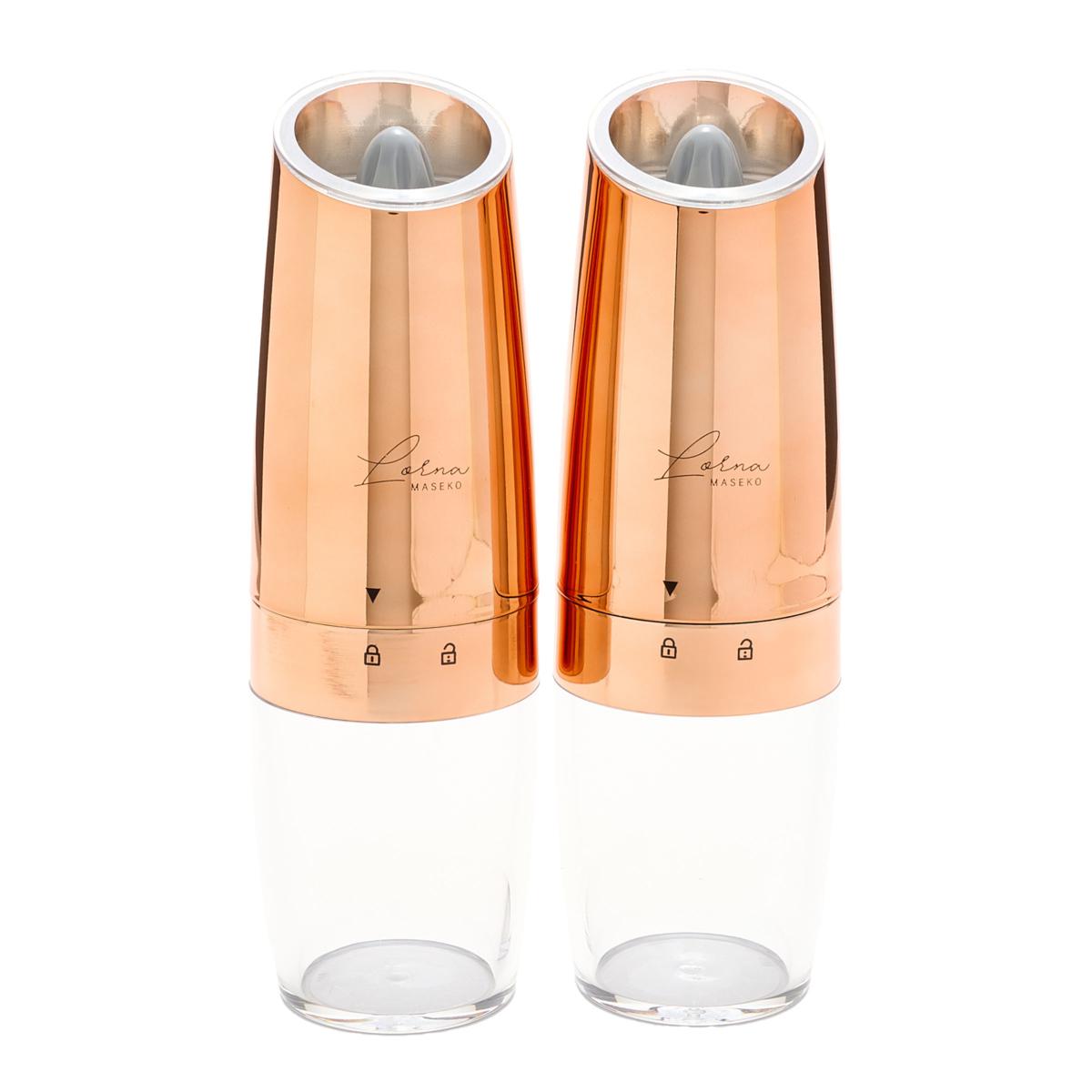 Lorna Maseko 2-pack Electric Gravity-Operated Spice Mills | HSN