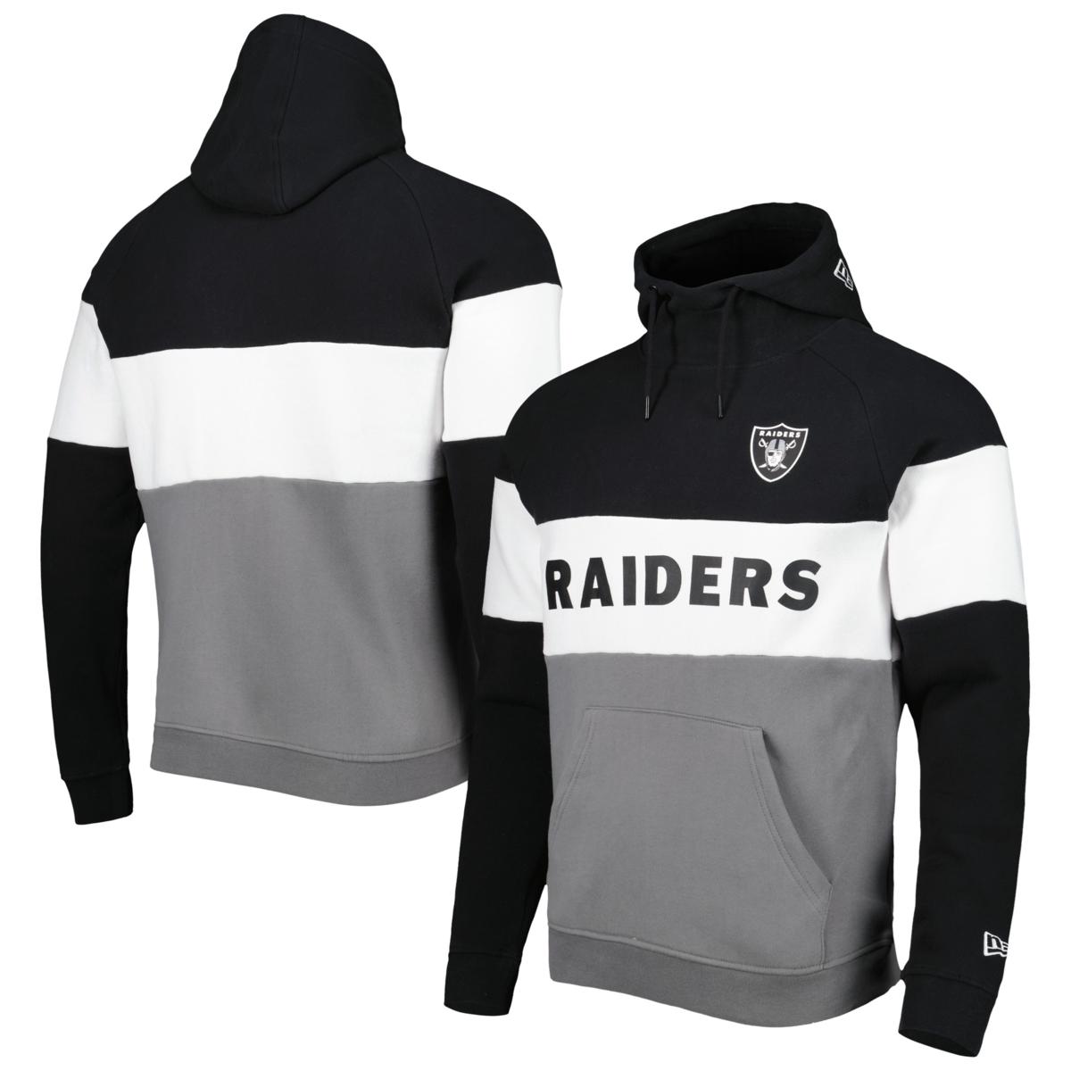 Men's New Era Silver/Black Las Vegas Raiders Colorblock Current ...