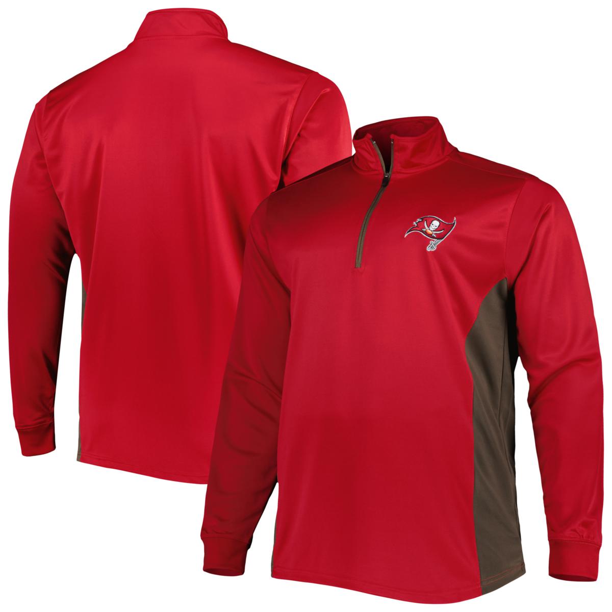 Men's Red Tampa Bay Buccaneers Big & Tall Quarter-Zip Top - 21600721 | HSN