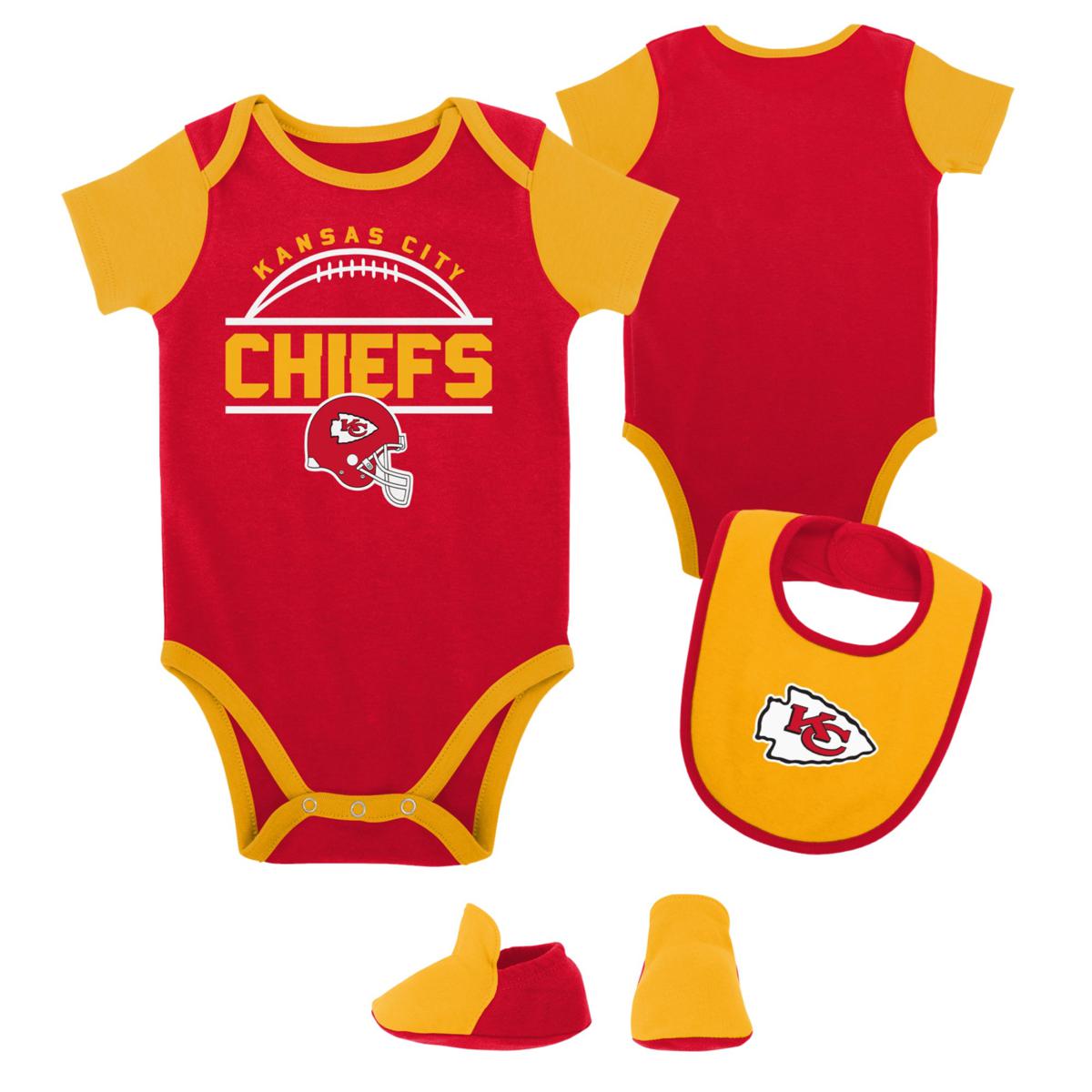 Newborn & Infant Red/Gold Kansas City Chiefs Home Field Advantage Three ...