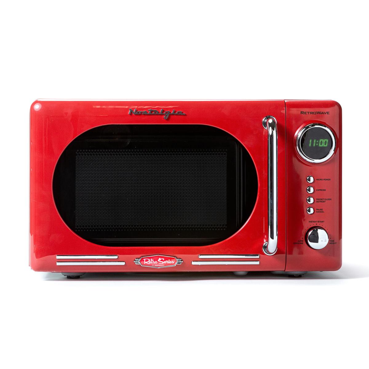 Nostalgia NRMO7RD6A 0.7 CuFt 700-Watt Countertop Microwave, Retro Red | HSN