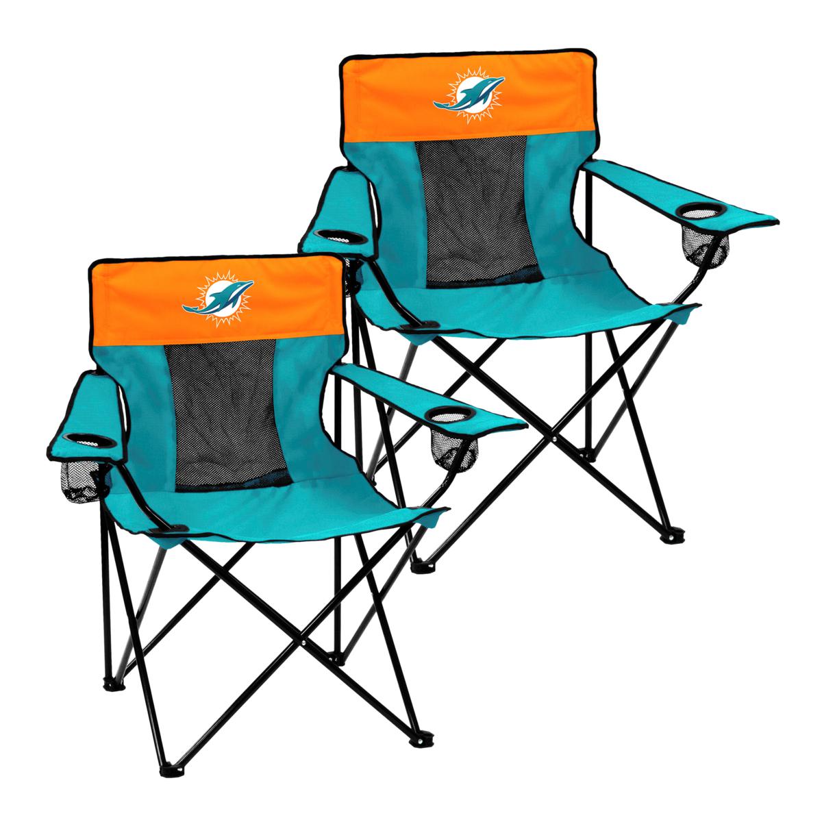 Officially Licensed NFL Logo Brands Tailgate Chairs - Dolphins ...
