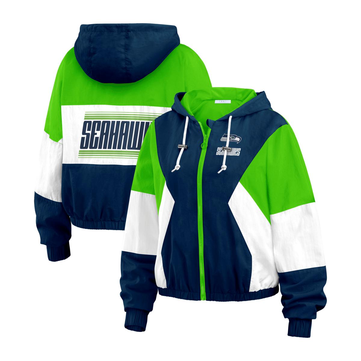 Officially Licensed NFL Wear Color Block Windbreaker Jacket - Seahawks ...