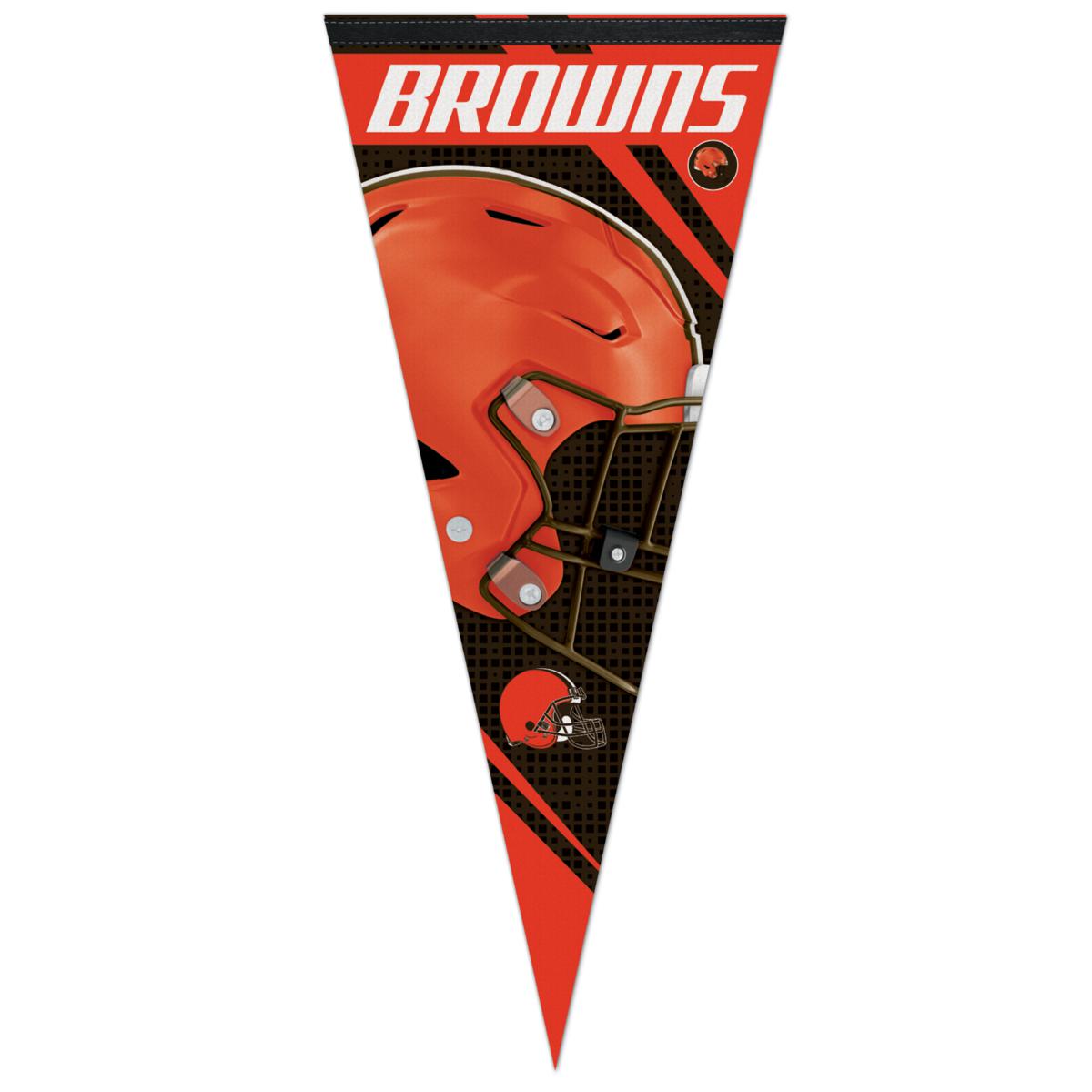 Officially Licensed NFL WinCraft Browns 17'' x 40'' Striped Pennant ...