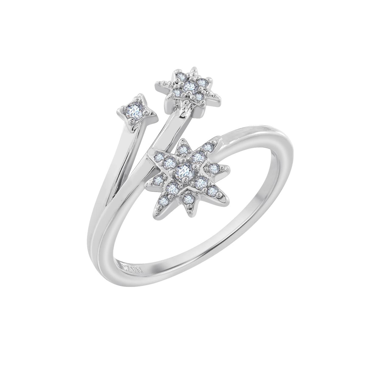 Radiance by Absolute™ .29ctw Stellar Trio Bypass Stack Ring - 23032126 | HSN