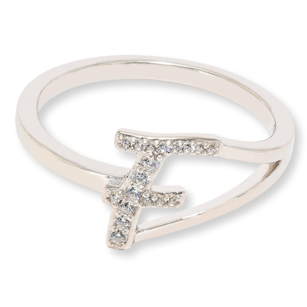 Radiance by Absolute™ Platinum-Plated Simulated Diamond Initial Ring | HSN