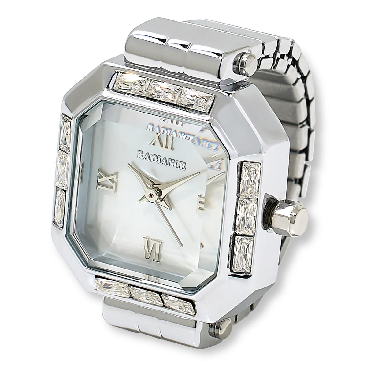 Radiance by Absolute White Simulated Mother-of-Pearl Dial Ring Watch ...