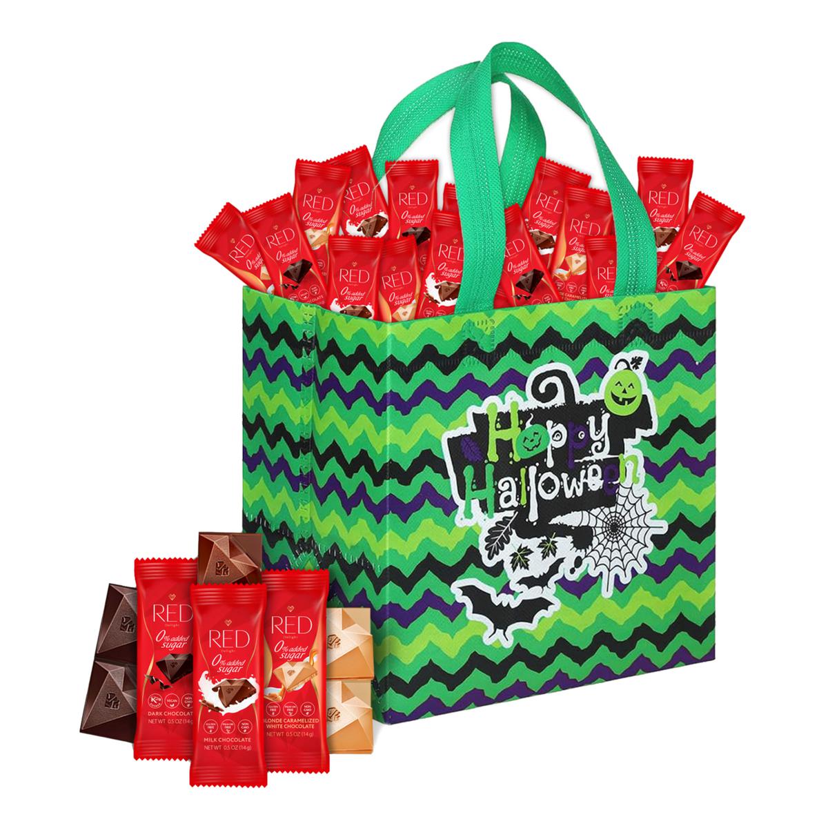 RED Chocolate 100ct Mixed Flavor Chocolate Bars with Halloween Bag | HSN