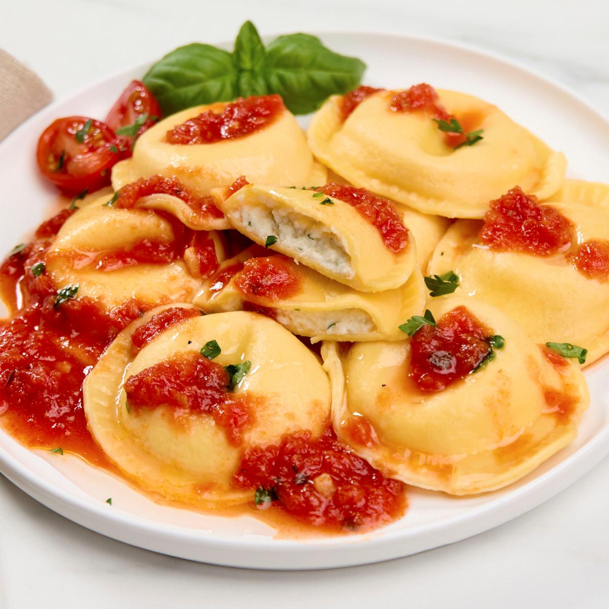 Relli's 24-count Ricotta Cheese Ravioli with 2-pack Sauce | HSN