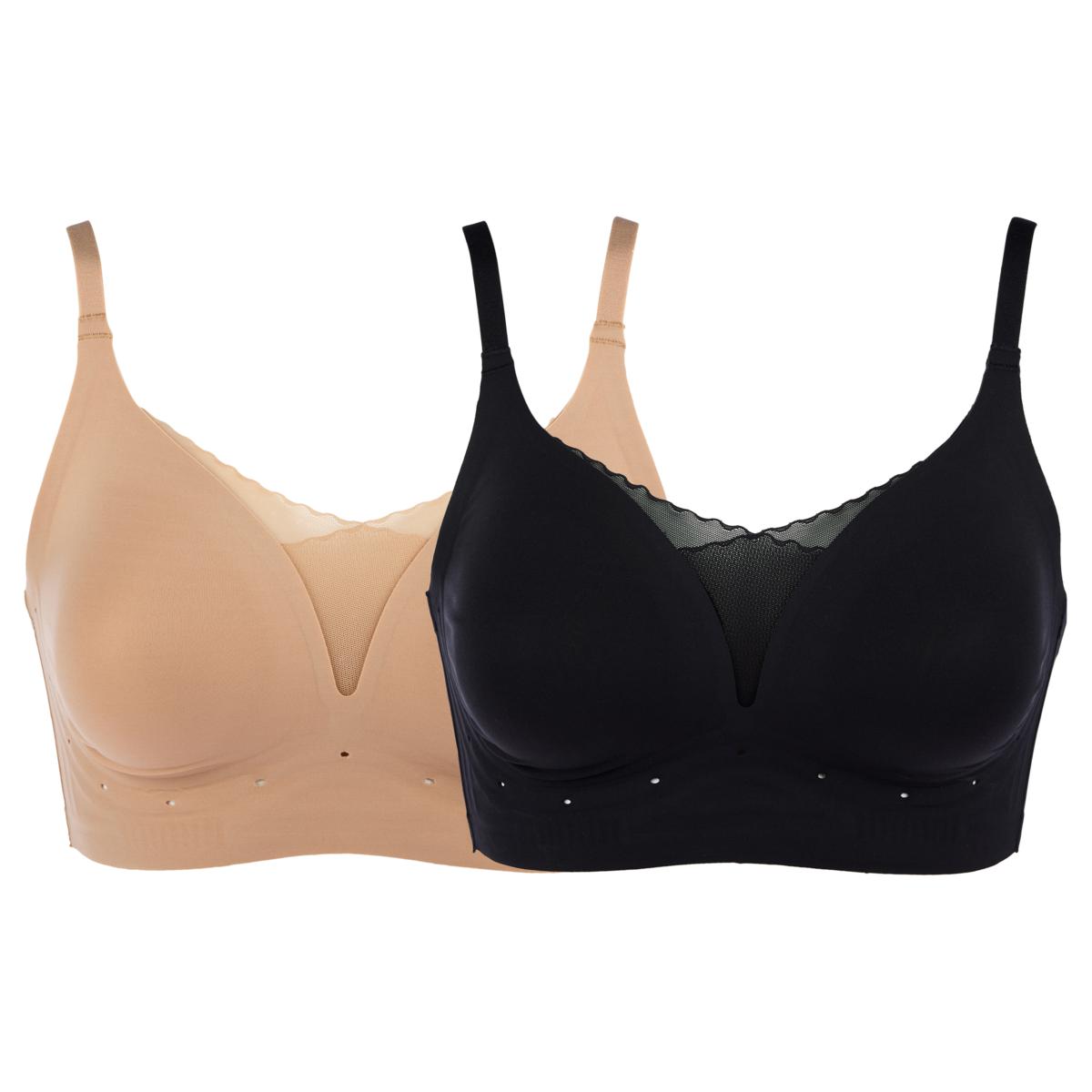 Rhonda Shear 2-pack Invisible Edge Breathable Gel Bra | HSN