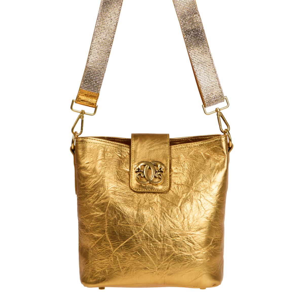 Sharif Legacy Bedazzled Guitar Strap Leather Crossbody Bag | HSN