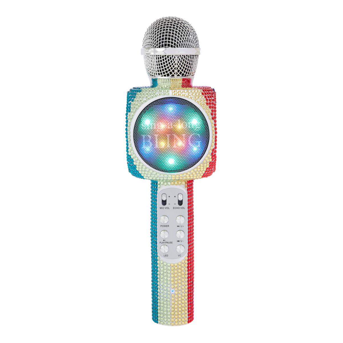 Sing-Along Bling Bluetooth Karaoke Mic with LED Disco Lights | HSN