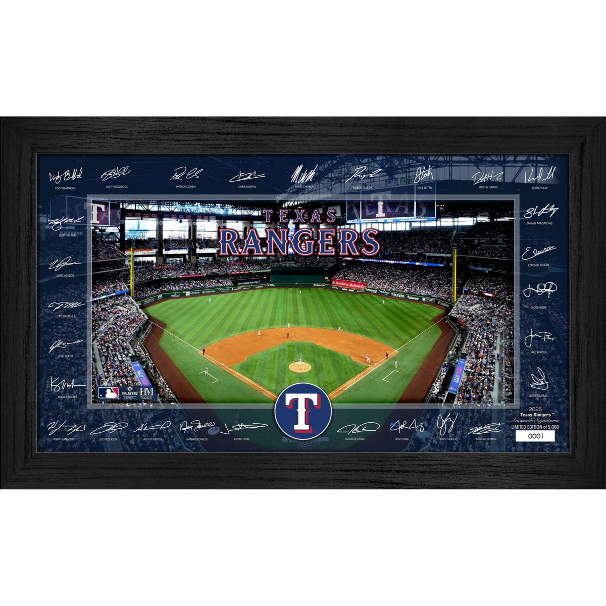 Texas Rangers Framed 2025 Signature Field Team Roster - 23699660 | HSN