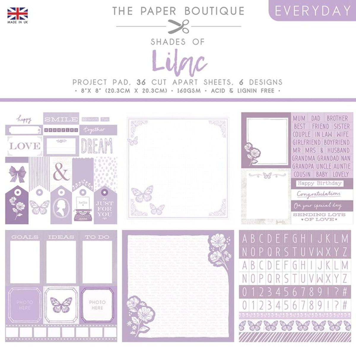 The Paper Boutique Everyday - Shades Of - Lilac Project Pad - 8" x 8 ...