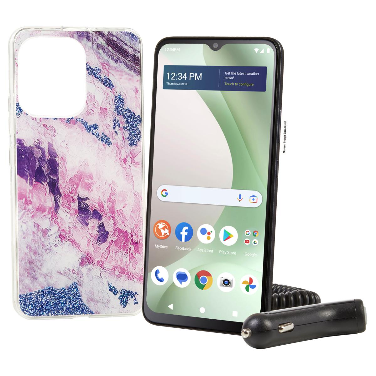 Tracfone 6.5" BLU View 5 with 1500 Talk/Text/Data 1-Year Plan w/Case | HSN