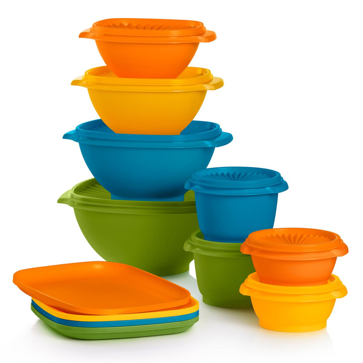 Tupperware® 20-piece Heritage Retro Collection Bowl and Plate Set | HSN