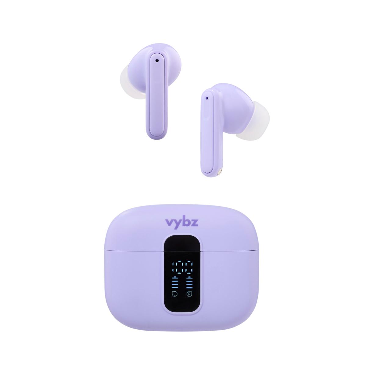 VYBZ Pro Wireless ANC Earbuds w/LED Display, Clear Case & Gift Box ...