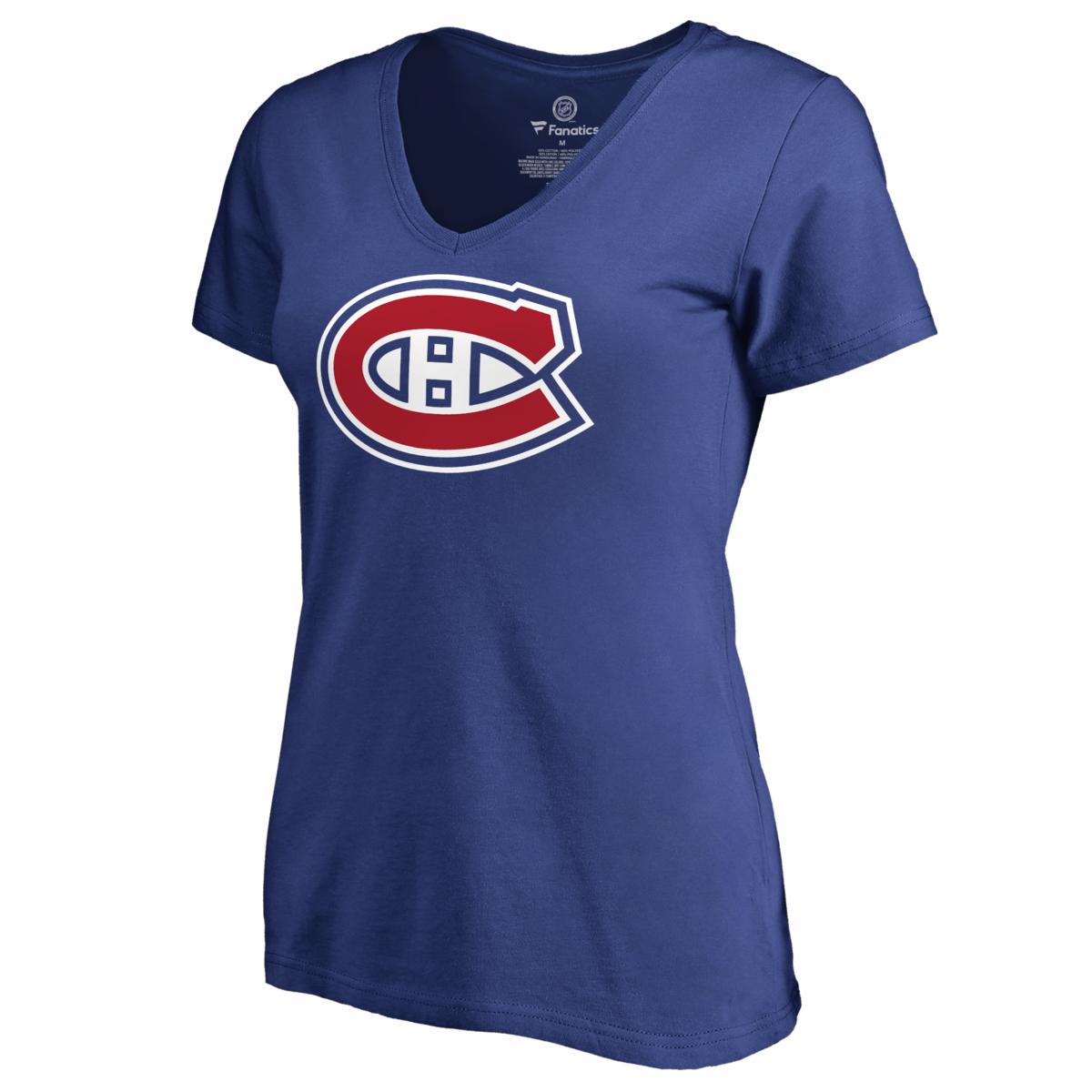 Women's Fanatics Branded Royal Montreal Canadiens Primary Logo T-Shirt ...